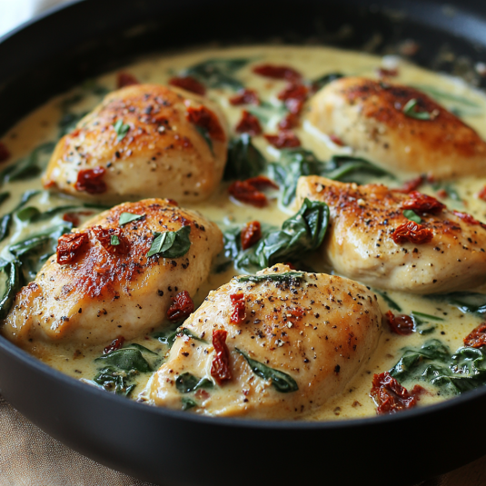Receta de Pollo Cremoso con Espinacas y Tomates Secos fácil y deliciosa ...