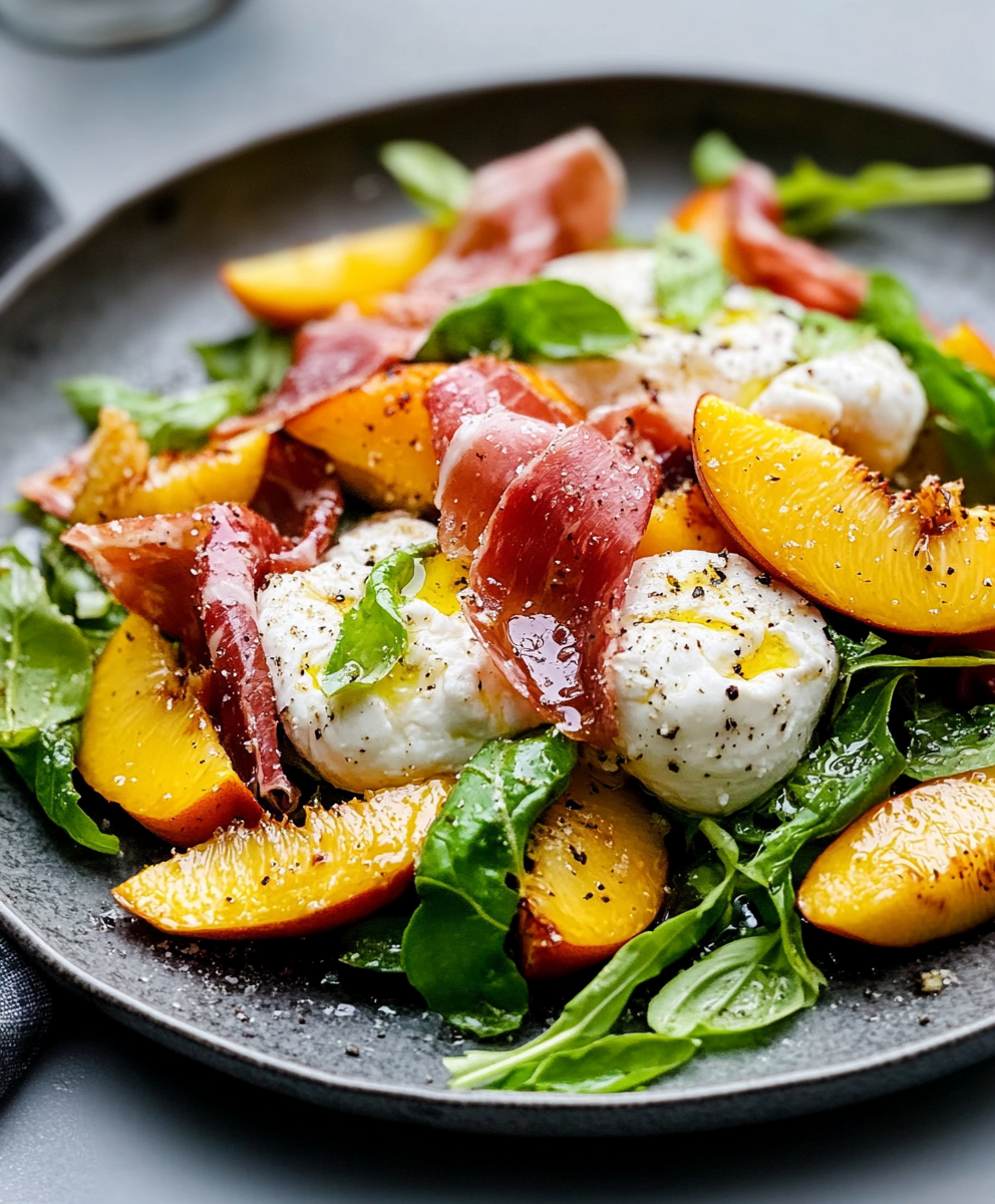 Ensalada de Burrata con Melocotón y Jamón Ibérico: ¡Delicia fresca y ...