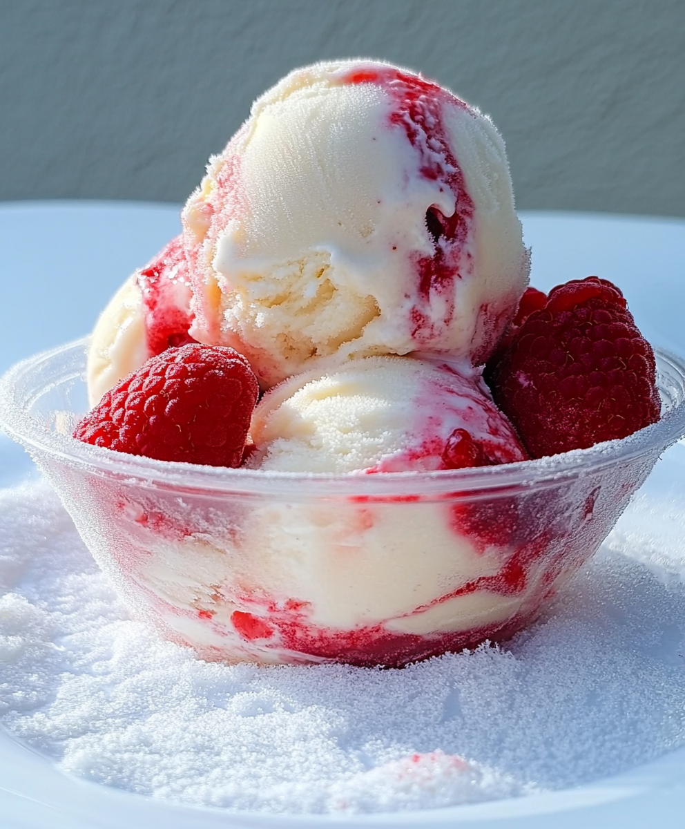 HELADO DE VAINILLA CON FRAMBUESA Y FRESA: ¡Delicia fresca! - recetasdeluisa