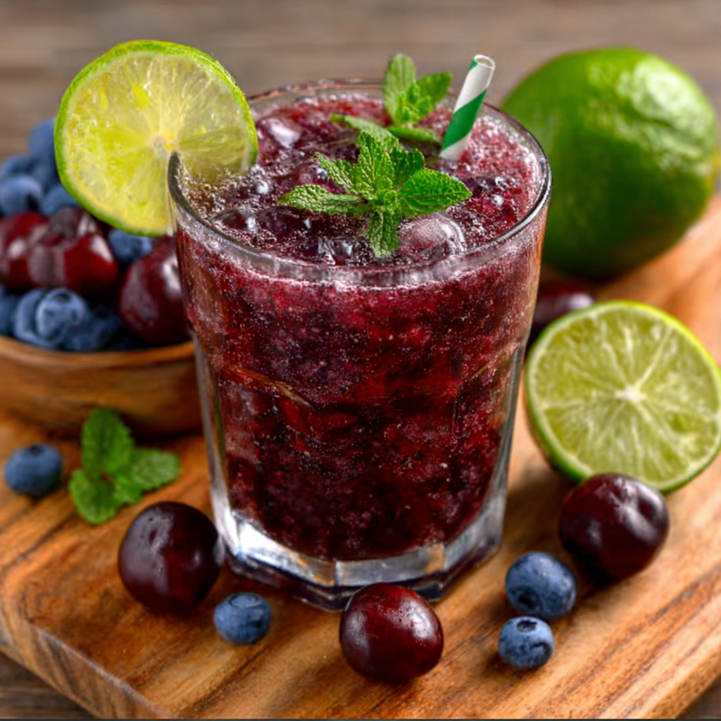 Refresco de arándano y menta para refrescarte hoy - recetasdeluisa
