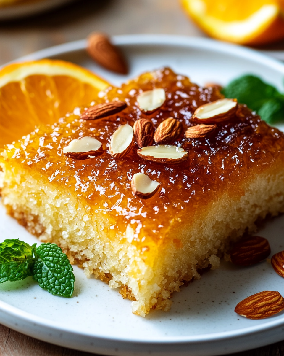 Basbousa de Almendra y Naranja, un dulce sin azúcar esencial ...