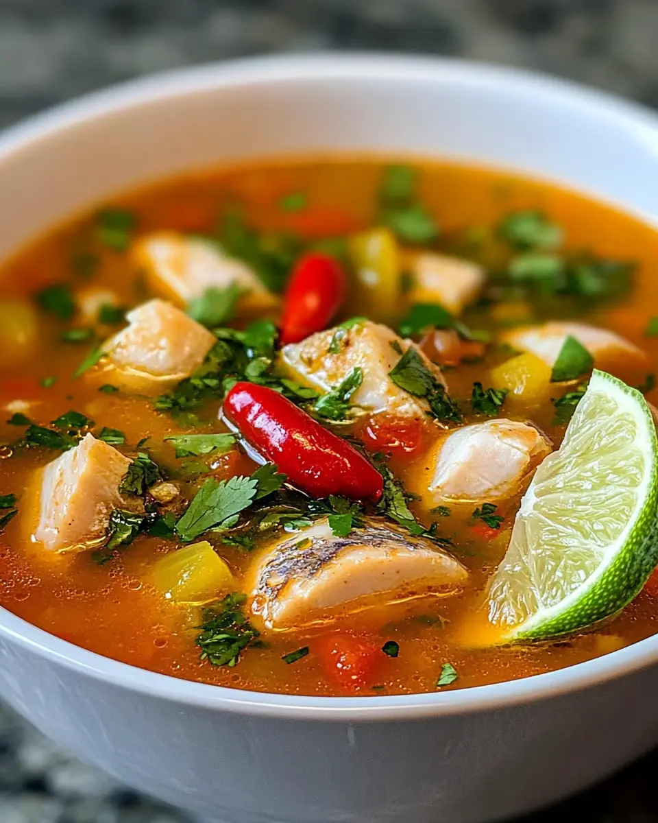 sopa picante de pescado al limon