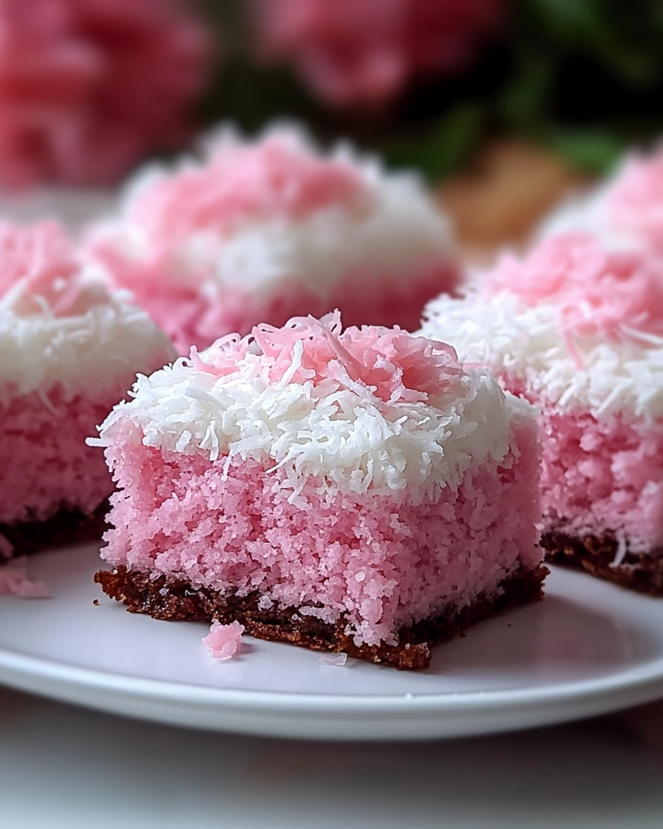 Barras de Pastel de Coco Rosa que Te Encantarán Hoy - recetasdeluisa